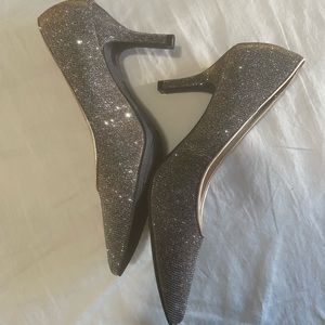 FIONI Clothing | Shoes | Silver Rhinestone Heels Fioni Night | Poshmark